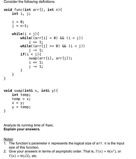 solved consider the following definitions void func int