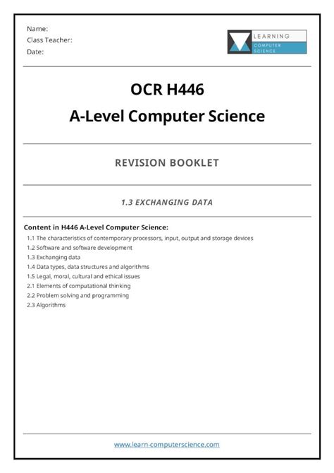 pdf ocr h446 a level computer science … ocr h446 a level computer science revision booklet
