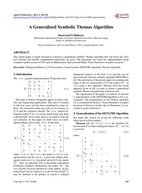 pdf a generalized symbolic thomas algorithm