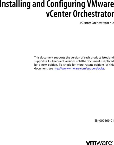 Vmware Installing And Configuring VCenter Orchestrator 4 2 V Center Vco