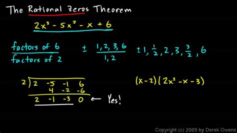 algebra 2 6 07a the rational zeros theorem part 1 youtube