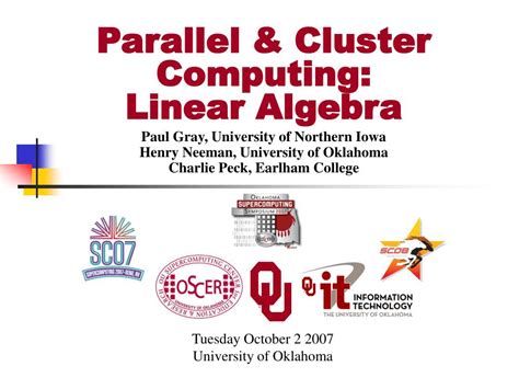 ppt parallel and cluster computing linear algebra powerpoint presentation id 318650