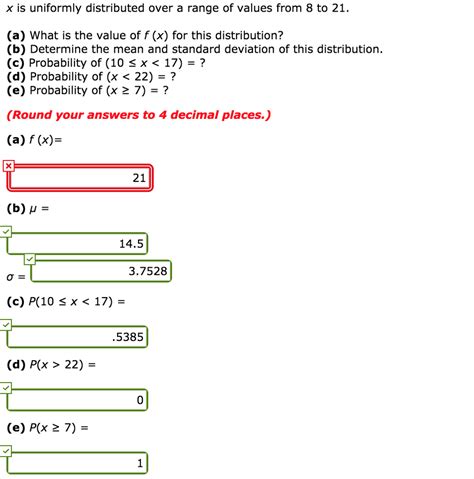 solved x is uniformly distributed over a range of values