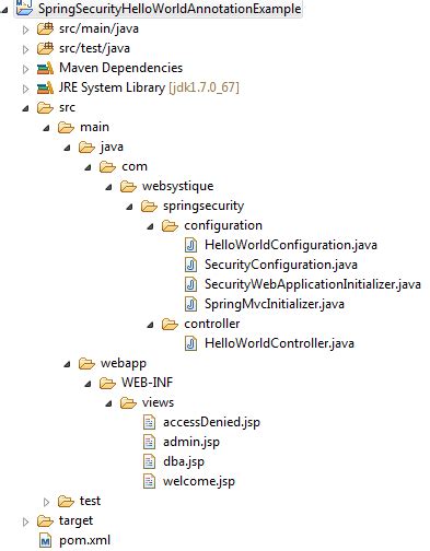 Spring Security 4 Hello World Annotation XML Example WebSystique