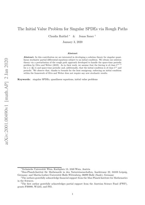 pdf the initial value problem for singular spdes via rough paths