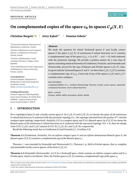 pdf on complemented copies of the space c0 in spaces cp x e c p x e