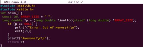 how to check for malloc error in c