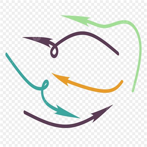 Colorful Arrow Clipart Vector Five Color Arrow Collection Colorful