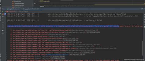 org mybatis spring mybatissystemexception nested exception is org apache ibatis reflection