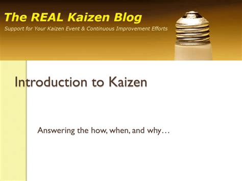 Introduction To Kaizen