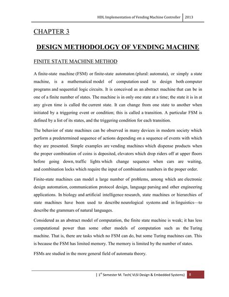 HDL Implementation Of Vending Machine Report With Verilog Code PDF