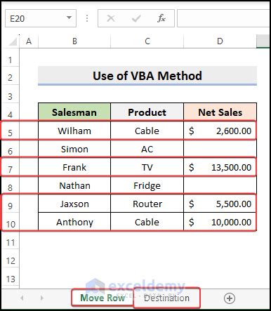 How To Move A Row To Another Sheet Based On The Cell Value In Excel 2
