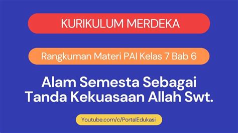 Kurikulum Merdeka Rangkuman Materi Pai Kelas Bab Alam Semesta
