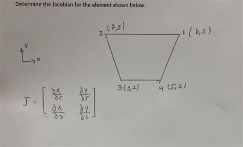 solved determine the jacobian for the element shown below