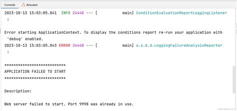 Error Starting ApplicationContext To Display The Conditions Report Re