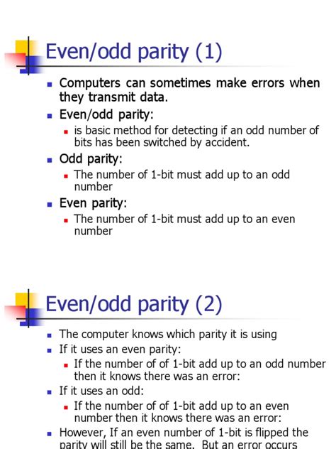 even odd parity error bit