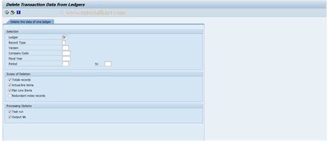 RTDE SAP Tcode Retail Ledger Delete Transaction Data Transaction Code