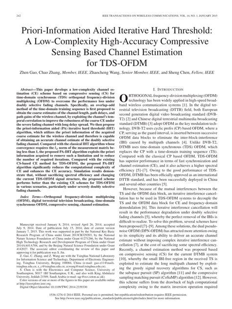pdf priori information aided iterative hard threshold a low complexity high accuracy