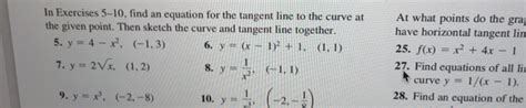 solved slopes and tangent lines in exercises 1 4 use the