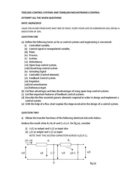 control systems and eng assignment pdf control theory control system