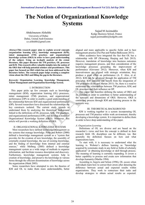 pdf the notion of organizational knowledge systems