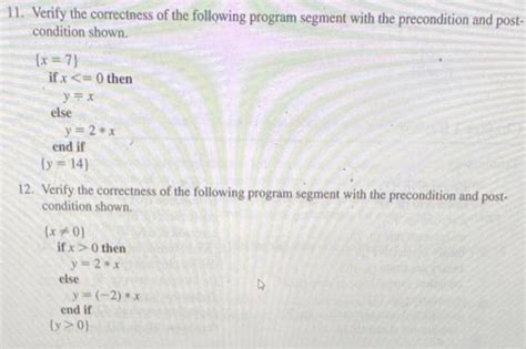 solved 11 verify the correctness of the following program