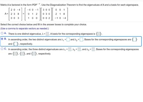 solved matrix a is factored in the form pdp 1 use the