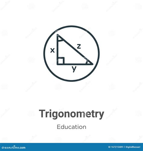 Trigonometry Outline Vector Icon Thin Line Black Trigonometry Icon