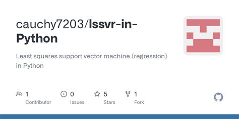 github cauchy7203 lssvr in python least squares support vector machine regression in python
