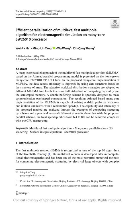 efficient parallelization of multilevel fast multipole algorithm for electromagnetic simulation