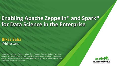 Enabling Apache Zeppelin And Spark For Data Science In The Enterprise PPT