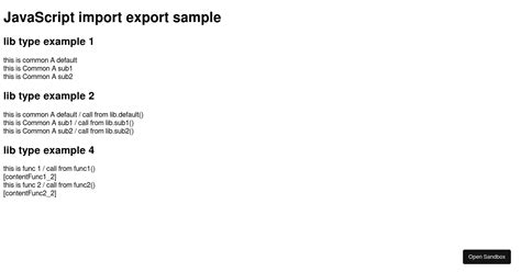 JavaScript Import And Export Example Codesandbox