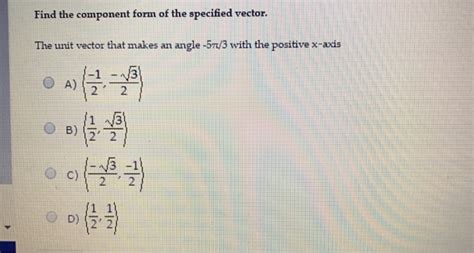 solved find the component form of the specified vector the