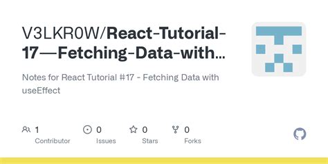GitHub V3LKR0W React Tutorial 17 Fetching Data With UseEffect