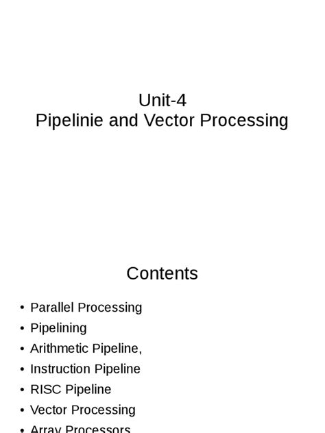 unit 4 pipelinie and vector processing pdf central processing unit parallel computing