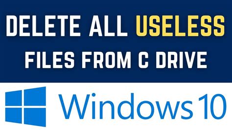 How To Delete All USELESS Files From Your C Drive Laptop Windows 10