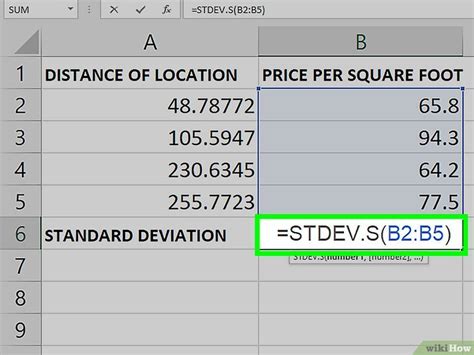 How To Calculate Standard Deviation In Microsoft Excel Using Functions