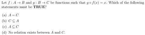 solved let f a b and g b c be functions such that go