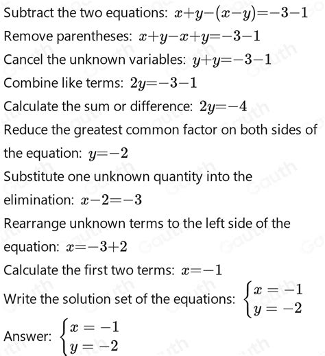 solved 1 x y 3 x y 1 [algebra]