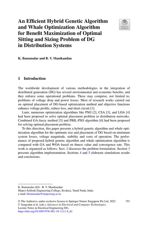 pdf an efficient hybrid genetic algorithm and whale optimization algorithm for benefit