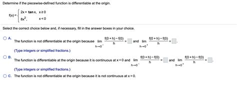solved determine if the piecewise defined function is