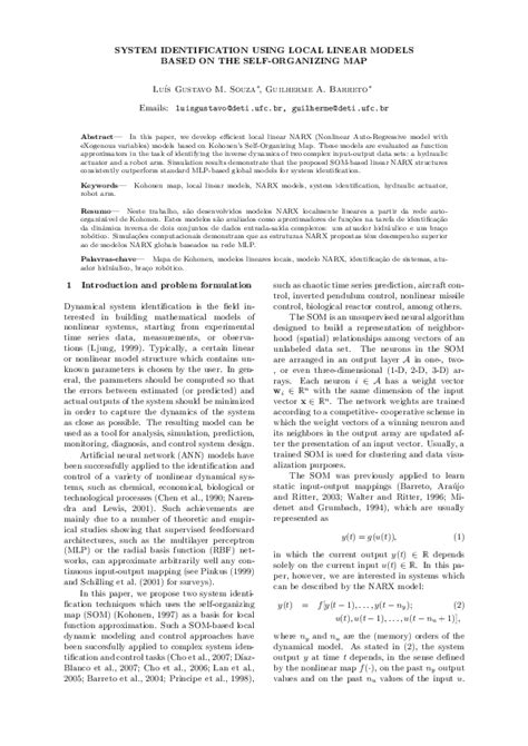 pdf system identification using local linear models based on the self organizing map