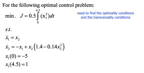 for the following optimal control problem 4 5 min
