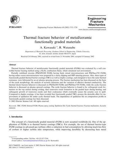 pdf thermal fracture behavior of metal ceramic functionally graded materials dokumen tips