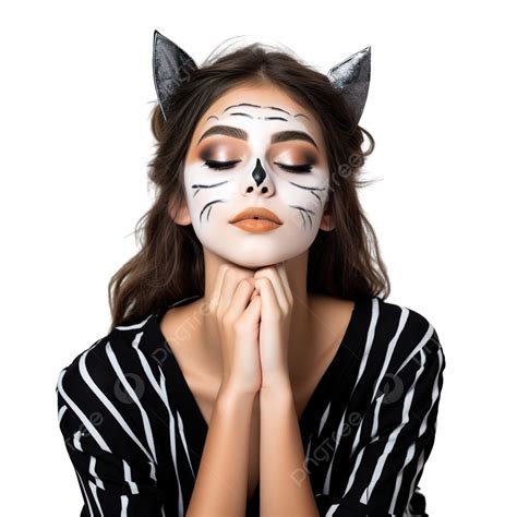 Beautiful Girl Lining Her Eyes With Halloween Makeup In Her Bedroom Halloween Makeup Halloween