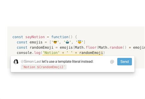 notion on twitter ⛵️one more thing we shipped this week in line comments on code blocks p s