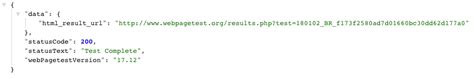 Not Returning Expected JSON Issue 106 Catchpoint WebPageTest Api