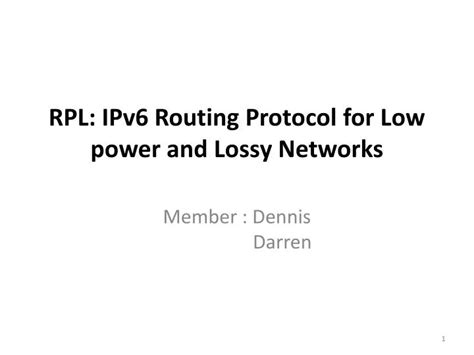 ppt rpl ipv6 routing protocol for low power and lossy networks powerpoint presentation id