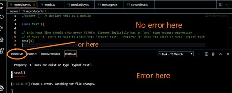 typescript errors disappear from typescript file when file is opened · issue 81389 · microsoft