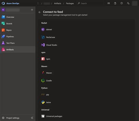 nuget and npm packages in azure devops artifacts for a c library declaration of var